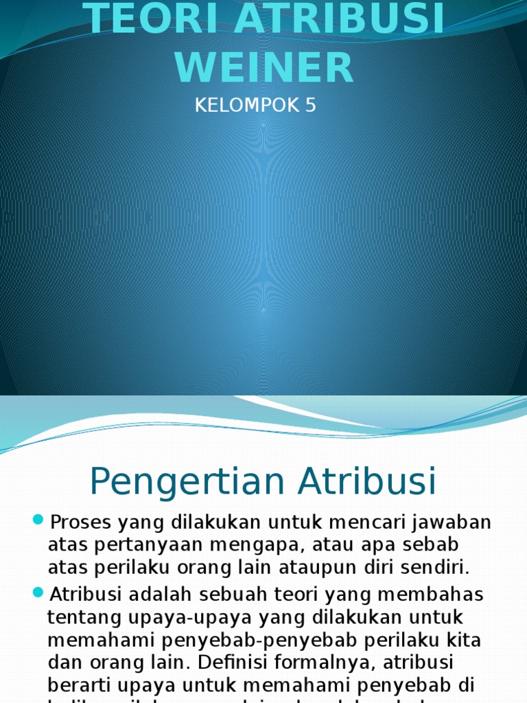 Teori Atribusi | PDF | Pengembangan Diri