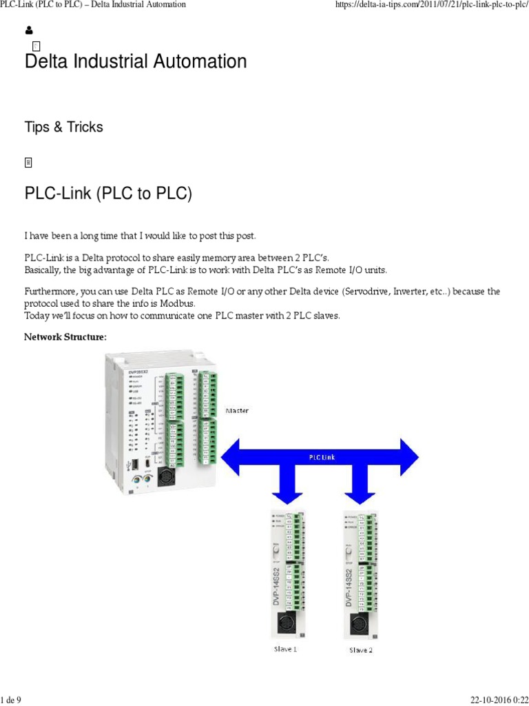 PLC-Link (PLC to PLC) – Delta Industrial Automation | Programmable ...