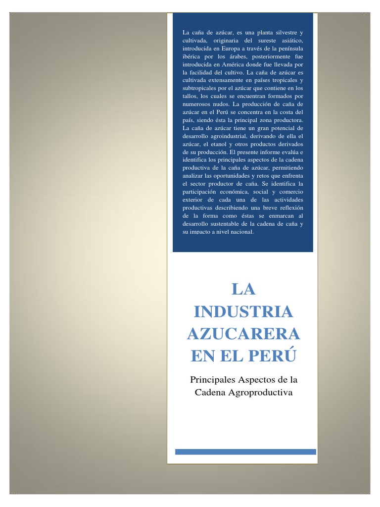 Industria Azucarera en el Perú: Análisis y Retos | PDF | Combustible de ...