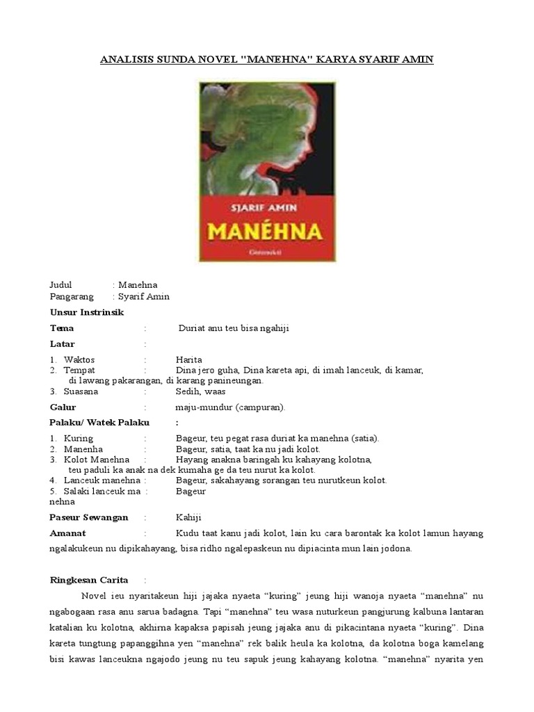 Analisis Novel Sunda "Manehna" | PDF