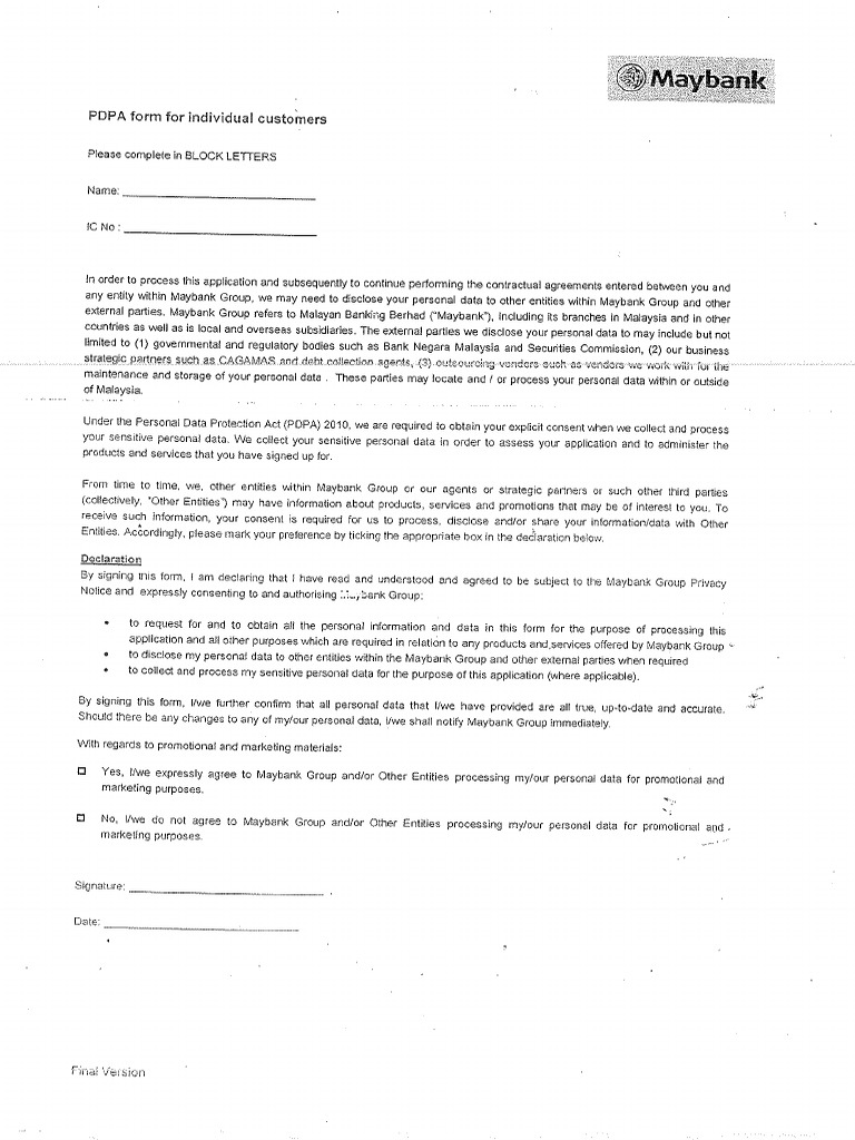 Pdpa Form - 20140317103945 | PDF