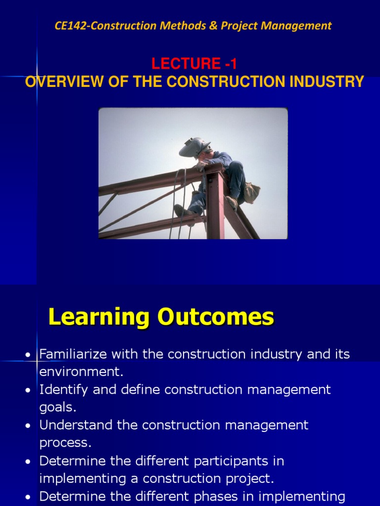 Lecture 1 - Overview of The Construction Industry | PDF | Industries ...