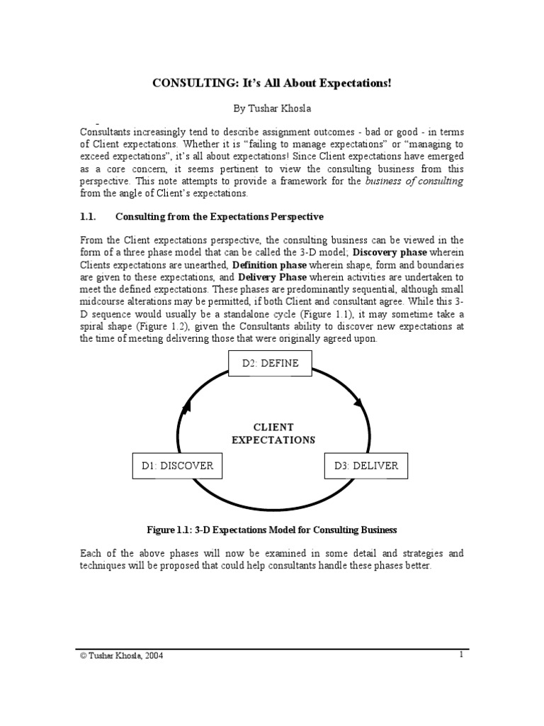 Consulting Its All About Expectations: Consultant - Client Relationship ...