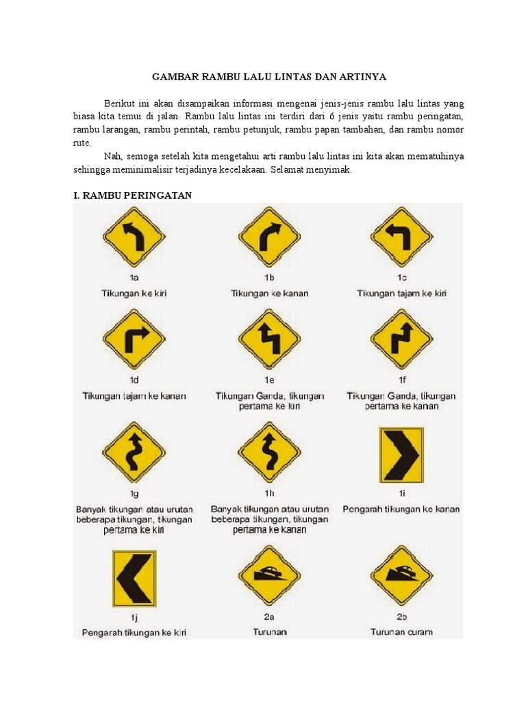Gambar Rambu Lalu Lintas Dan Artinya | PDF