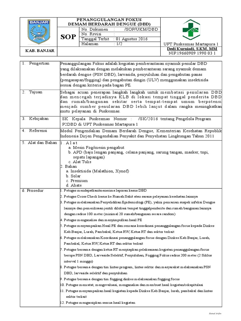 Sop DBD | PDF