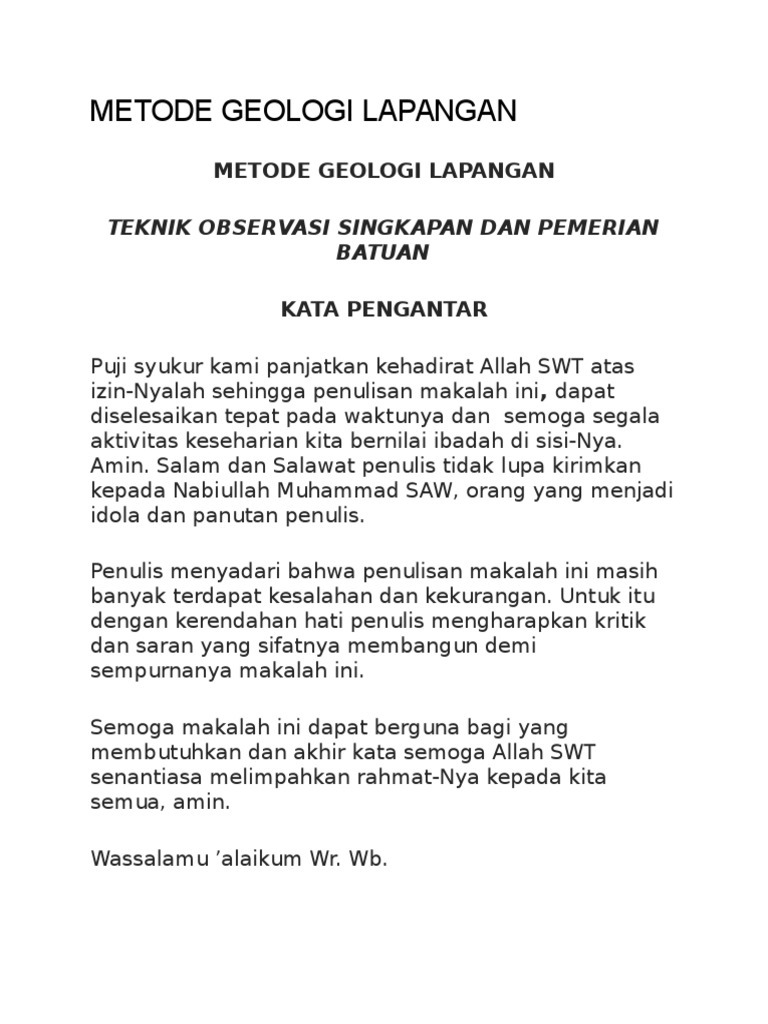 Metode Pemetaan Geologi Lapangan Pdf