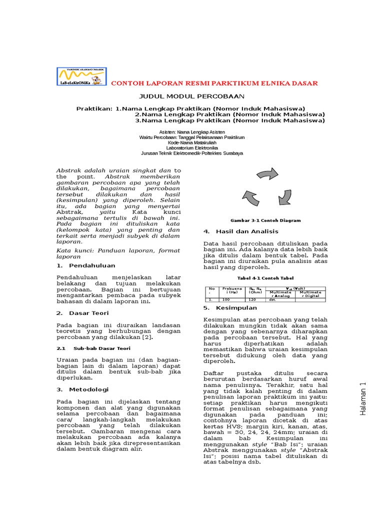 Contoh Laporan Resmi Eldas Ver.1 | PDF