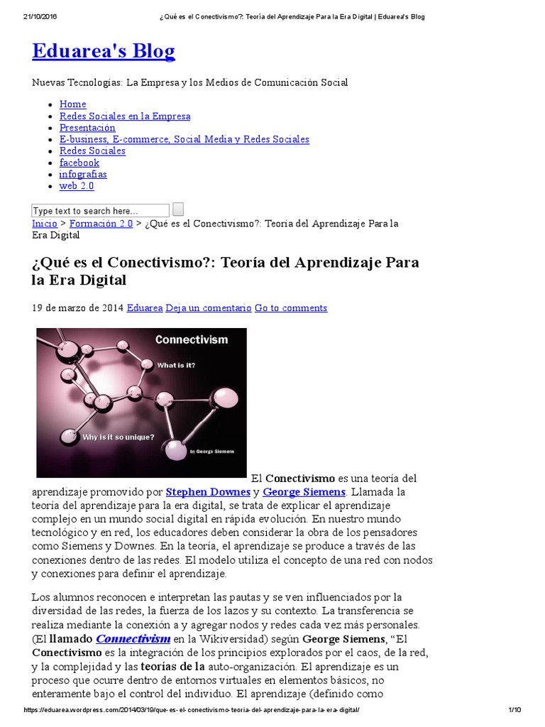 ¿Qué Es El Conectivismo - Teoría Del Aprendizaje para La Era Digital ...