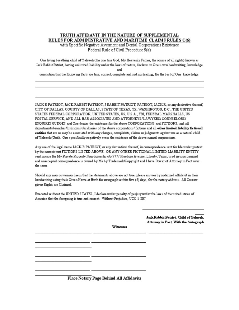 Specific Negative Averment and Denial Corporations Existence ...