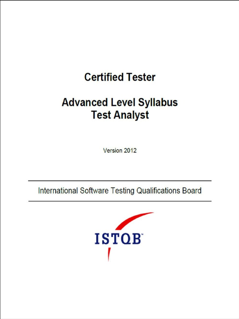 Istqb Advanced Level Test Analyst Syllabus v5 | PDF | Intelligence ...