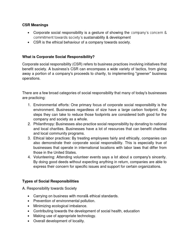 Corporate Social Responsibility | PDF | Corporate Social Responsibility ...