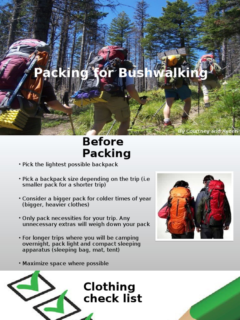 How To Pack For Bushwalking | PDF | Backpack | Equipment