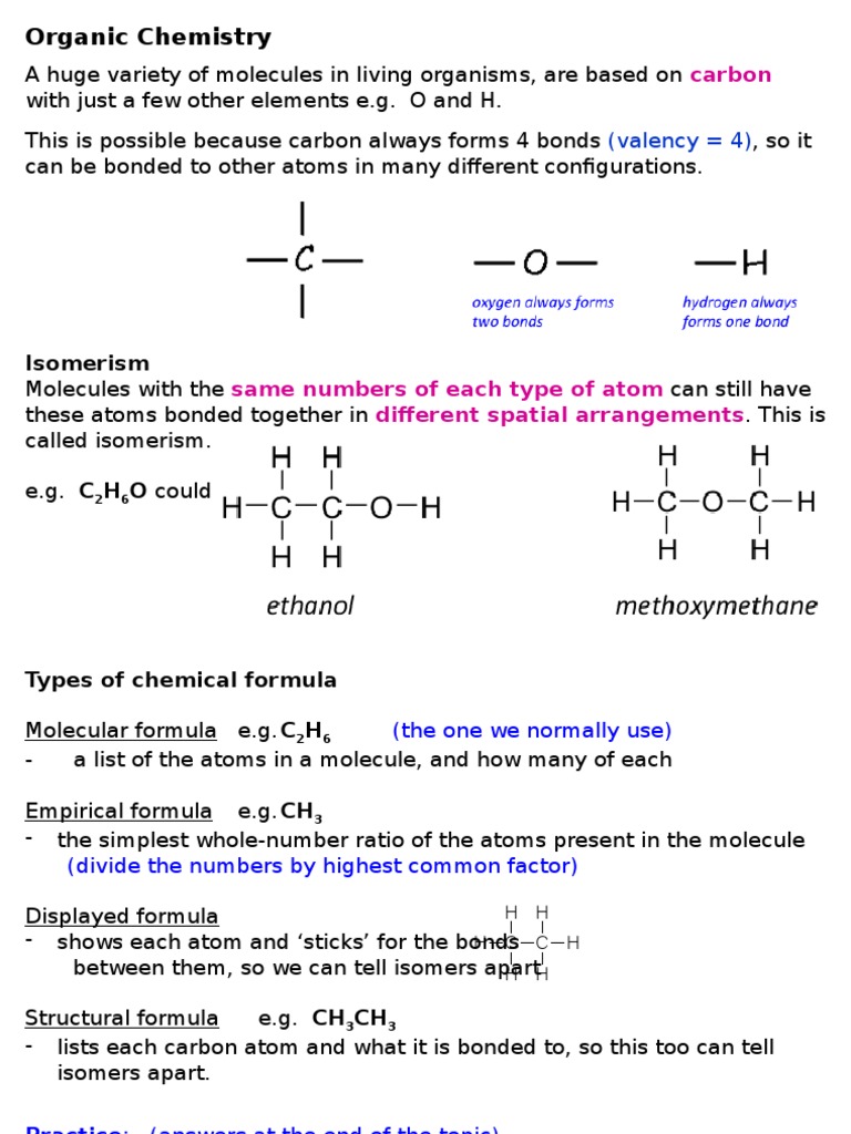 IGCSE Chemistry Organic Chemistry | PDF | Alkene | Alkane