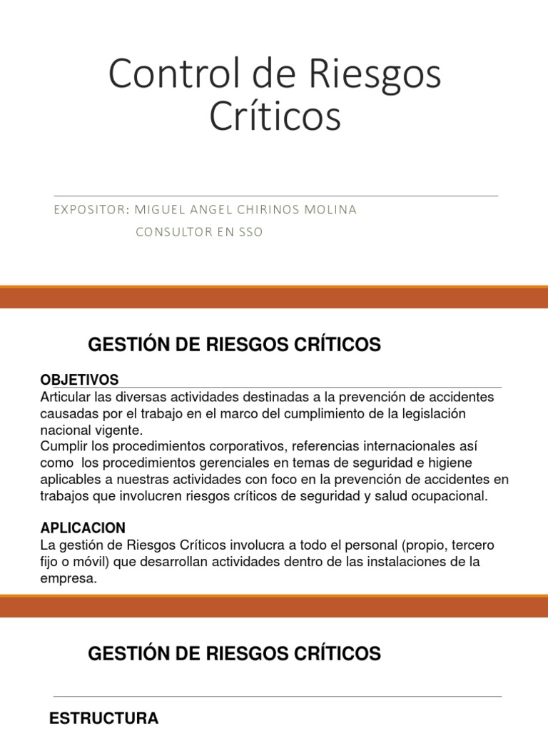 Jm20150917 Control de Riesgos Críticos | PDF | Minería | La seguridad