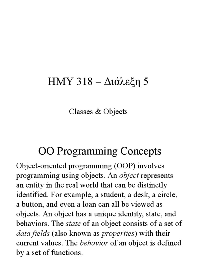 Classes And Objects Pdf Class Computer Programming Constructor Object Oriented Programming