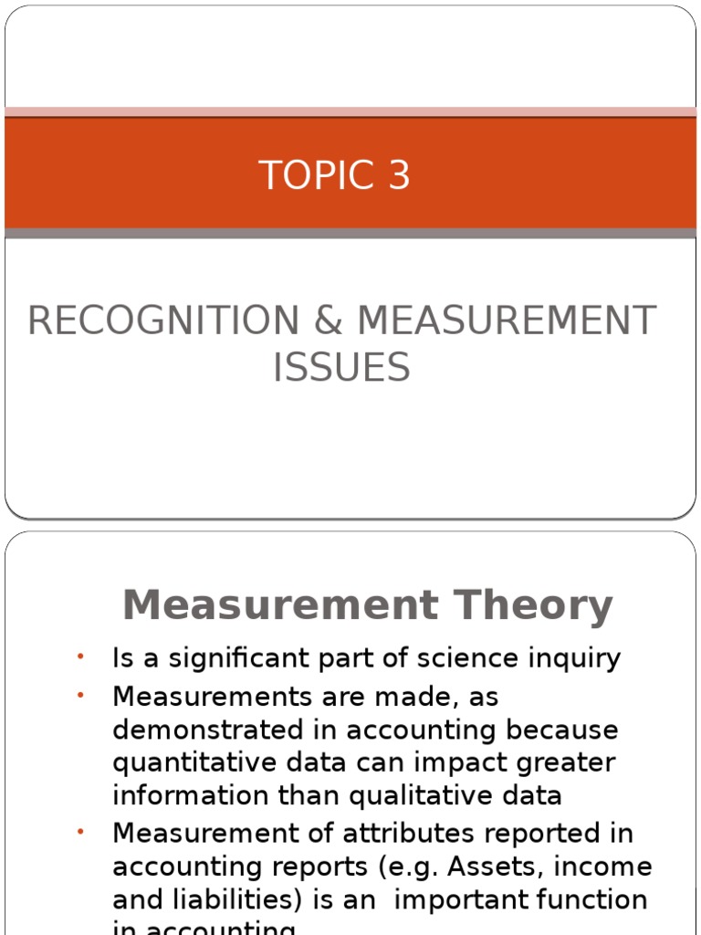Topic 3 Recognition Measurement Issues The Latest Version | PDF ...
