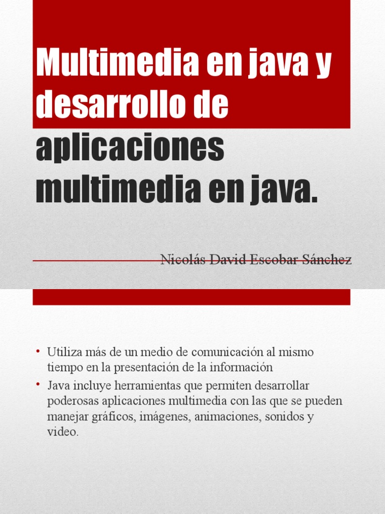 Multimedia en Java y Desarrollo de Aplicaciones Multimedia | PDF | Java ...