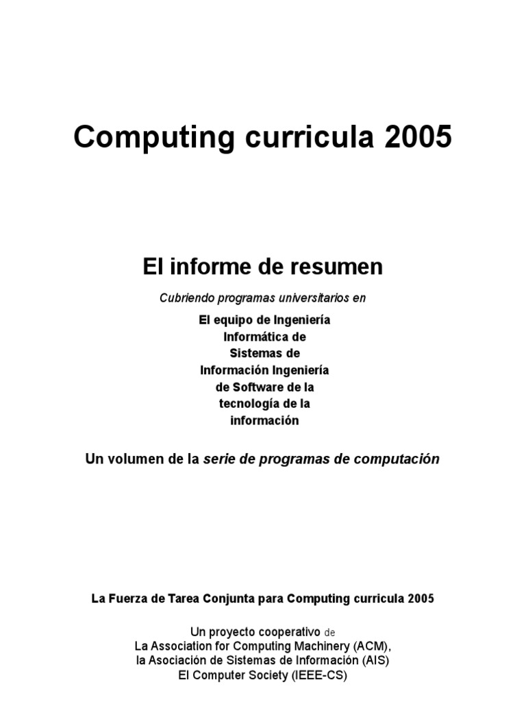 ACM (2005) Españal | PDF | Ciencias de la Computación | Ingeniería