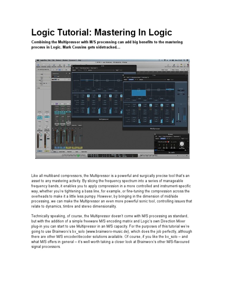 Master Logic's Multipressor with M/S Processing | PDF | Audio ...