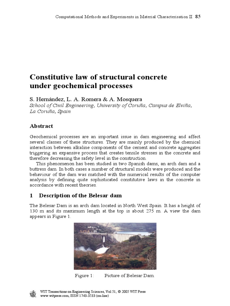 Constitutive Law of Structural Concrete Under Geochemical Processes ...