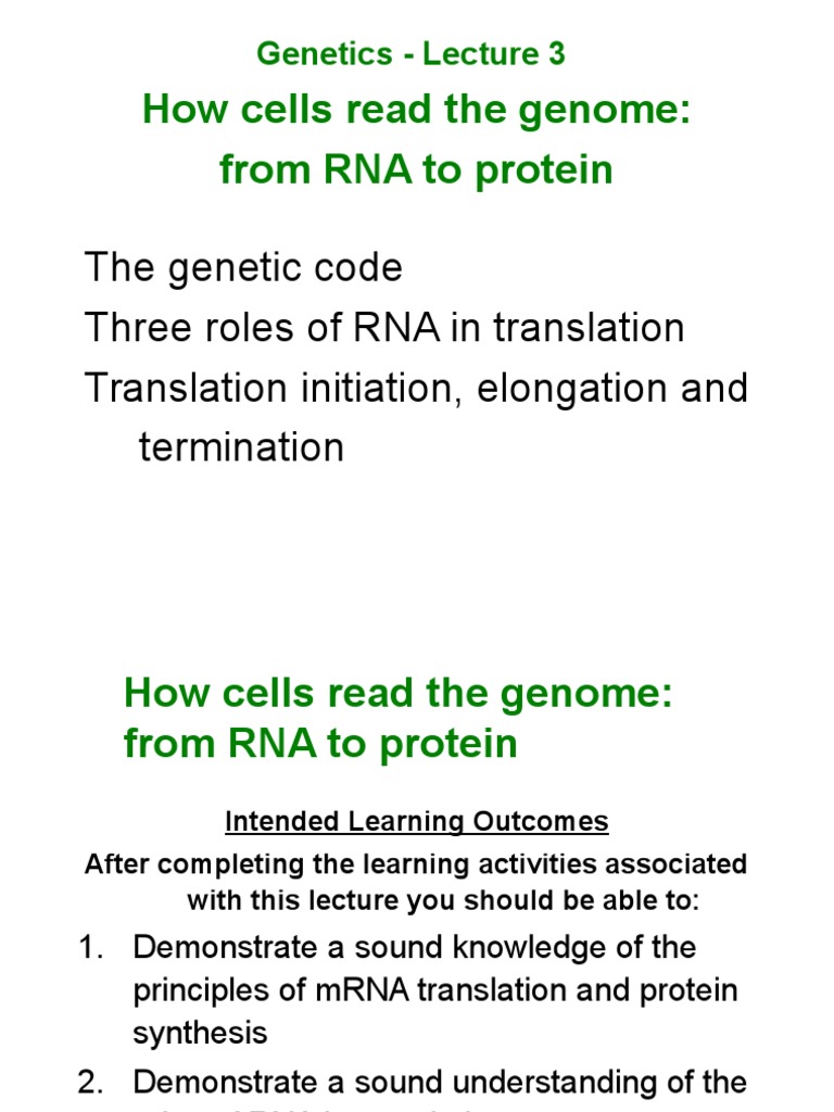 Genetics | PDF | Translation (Biology) | Rna