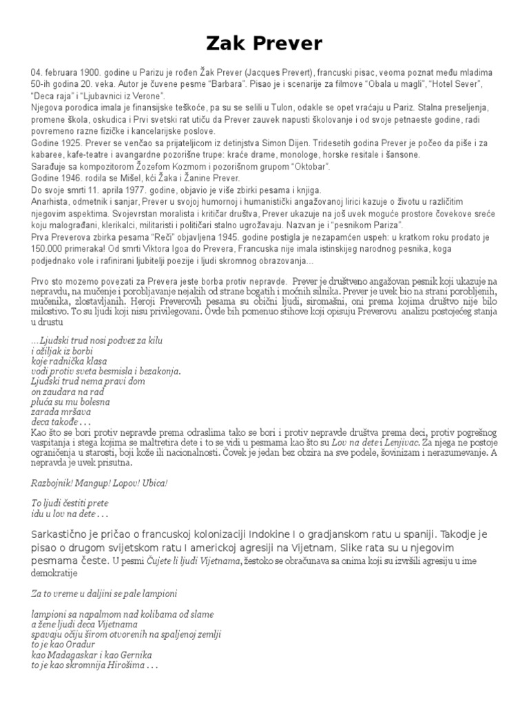 Zak Prever | PDF