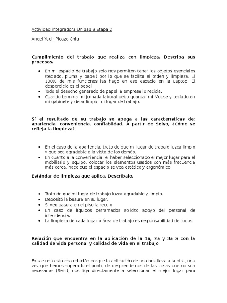 Actividad Integradora Unidad 3 Etapa 2 | PDF