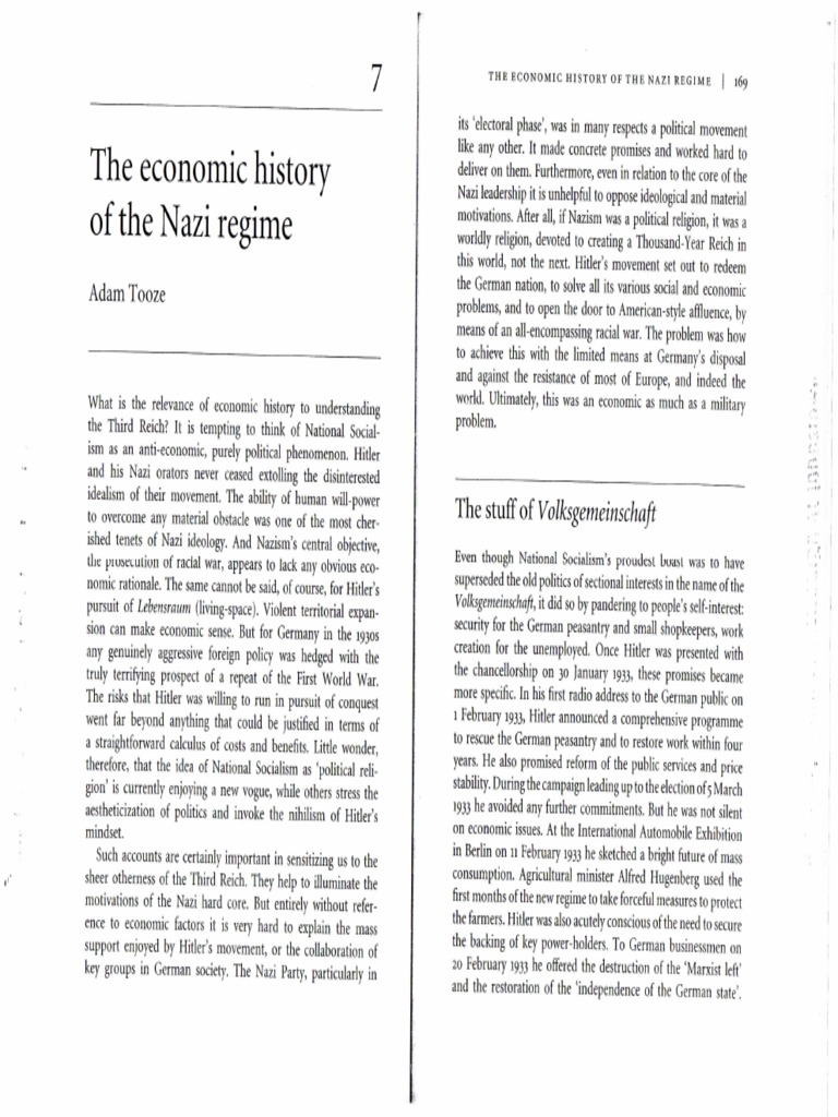 The Economic Drivers and Social Promises of the Nazi Regime: An ...