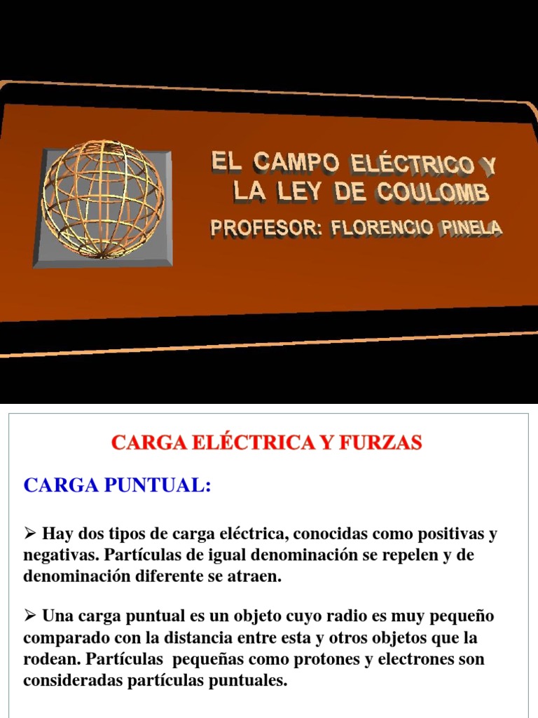 Campo Eléctrico y Ley de Coulomb PDF | PDF | Electrón | Dipolo