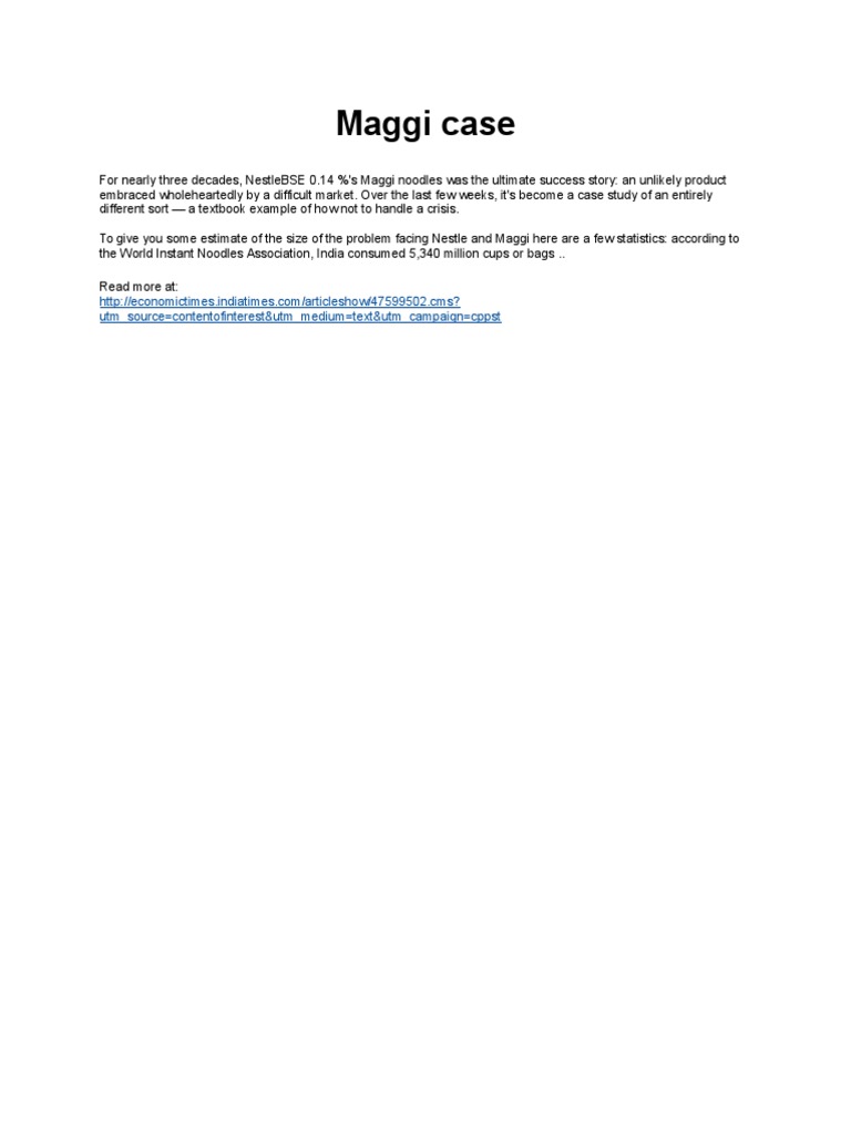 Maggi Case | PDF
