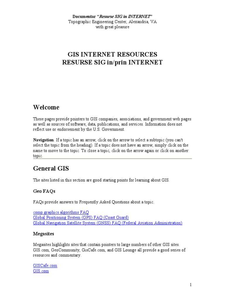 Resurse Sig in Internet | PDF | Geographic Information System | Geomatics