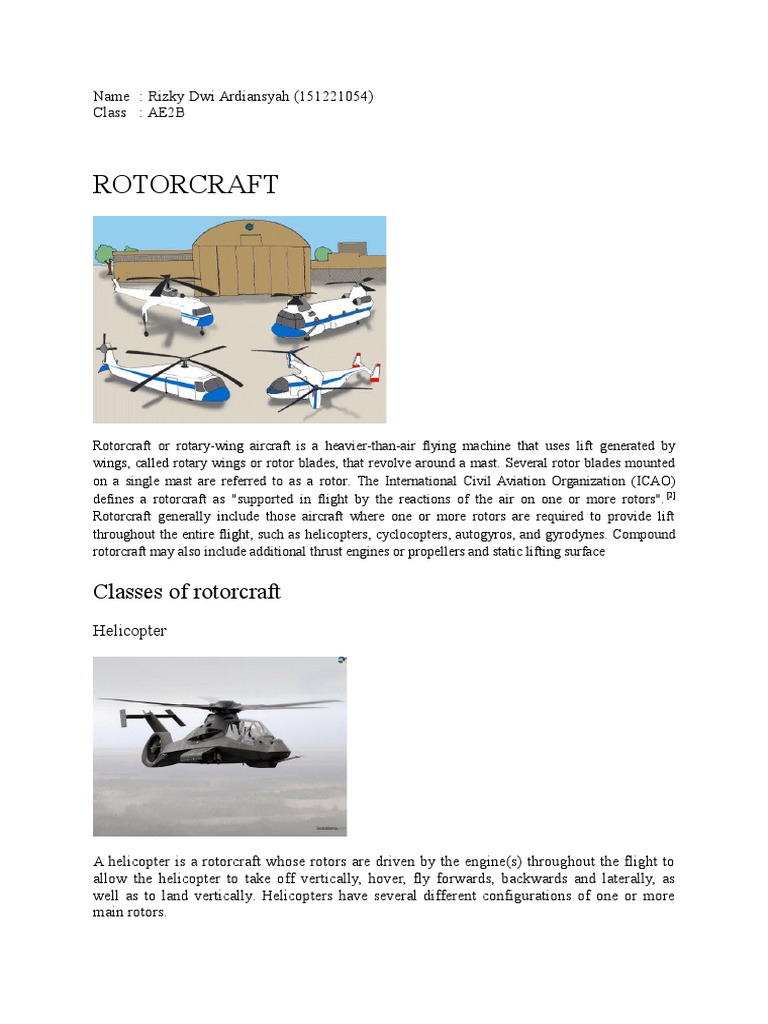 Classes of Rotorcraft | PDF | Rotorcraft | Aircraft