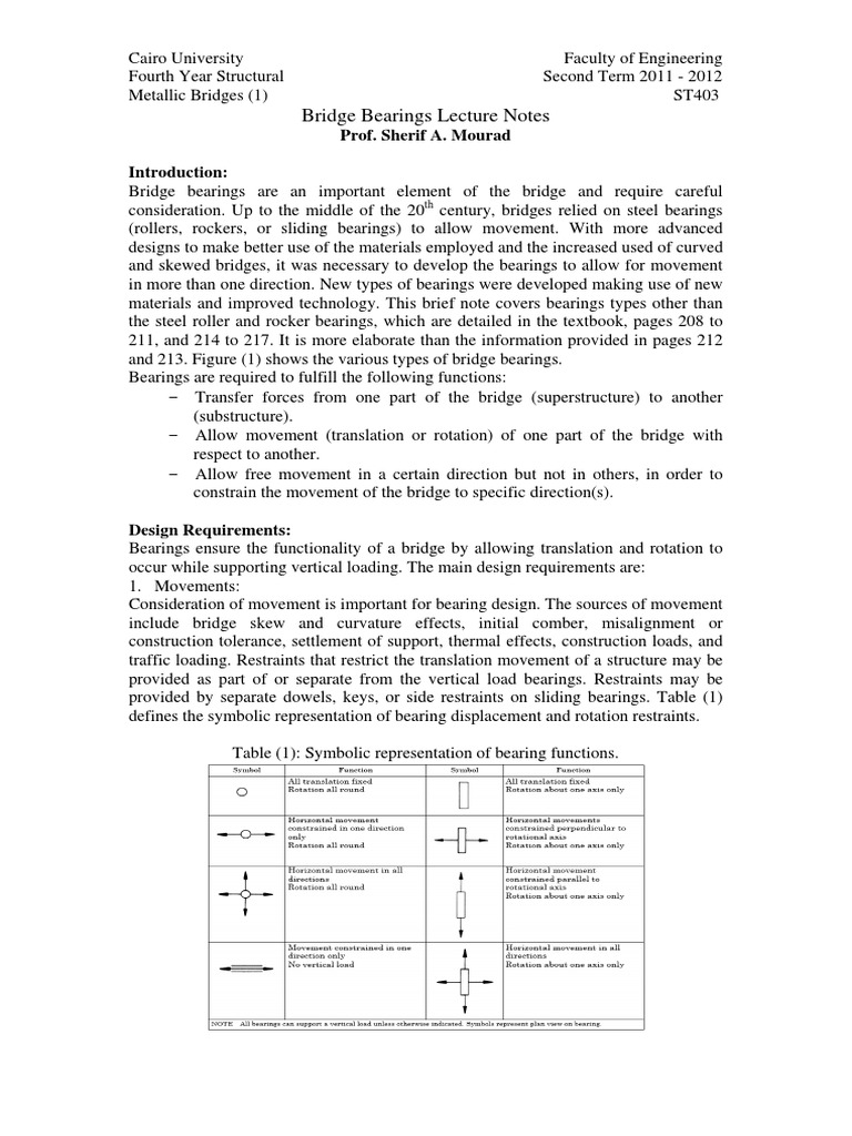 Bridge Bearings | PDF | Bearing (Mechanical) | Friction