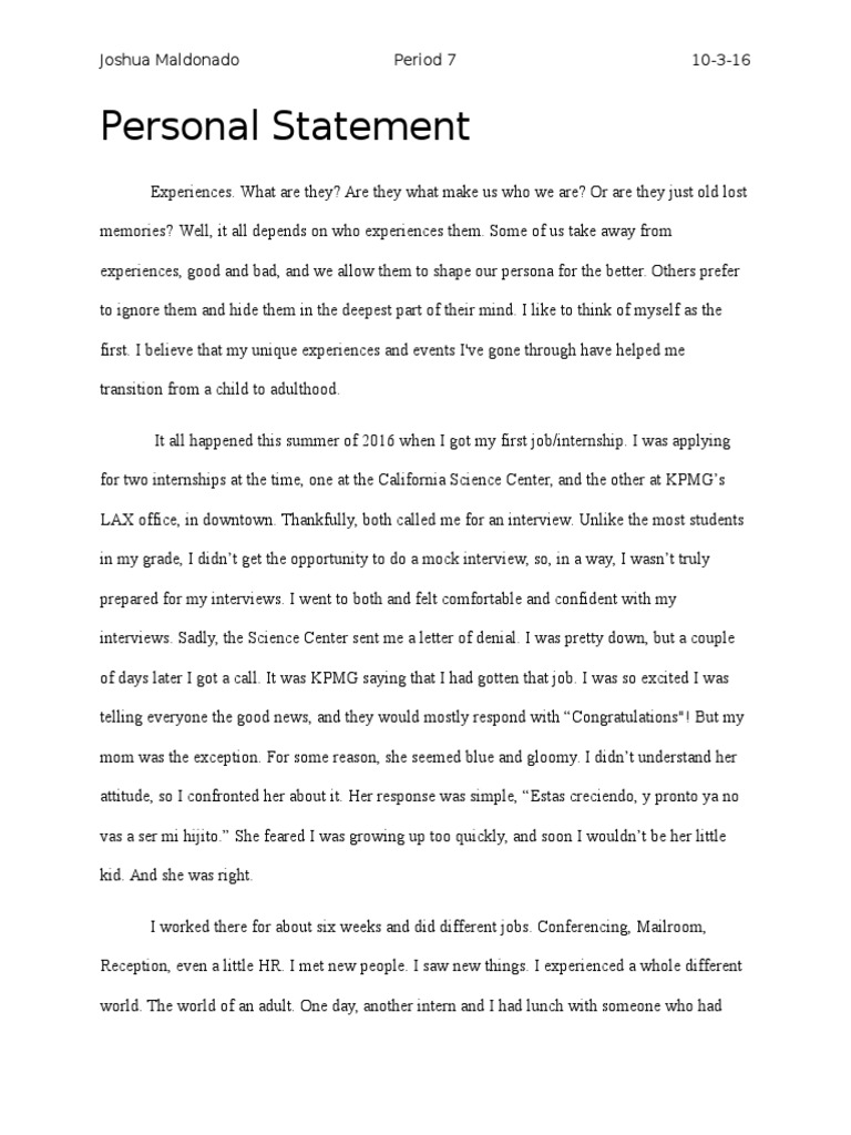 Personal Statement | PDF