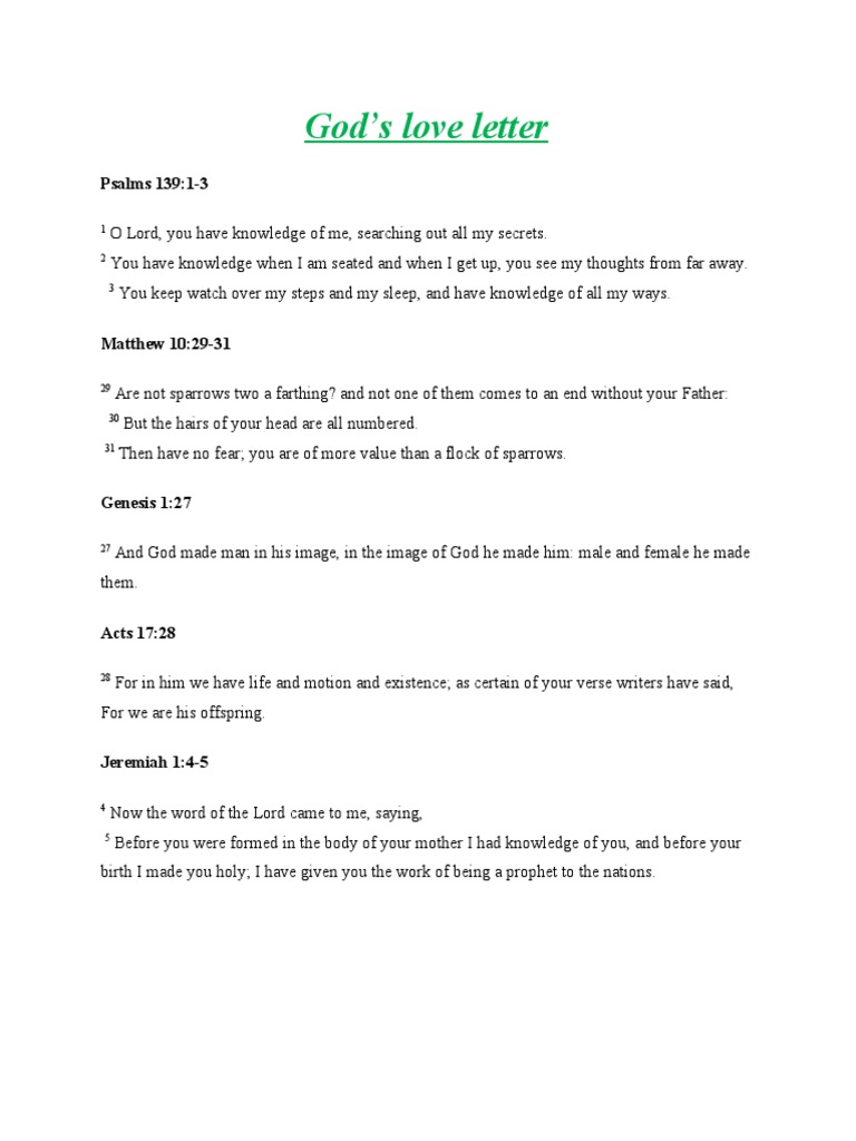 God's Love Letter | PDF | Love | God