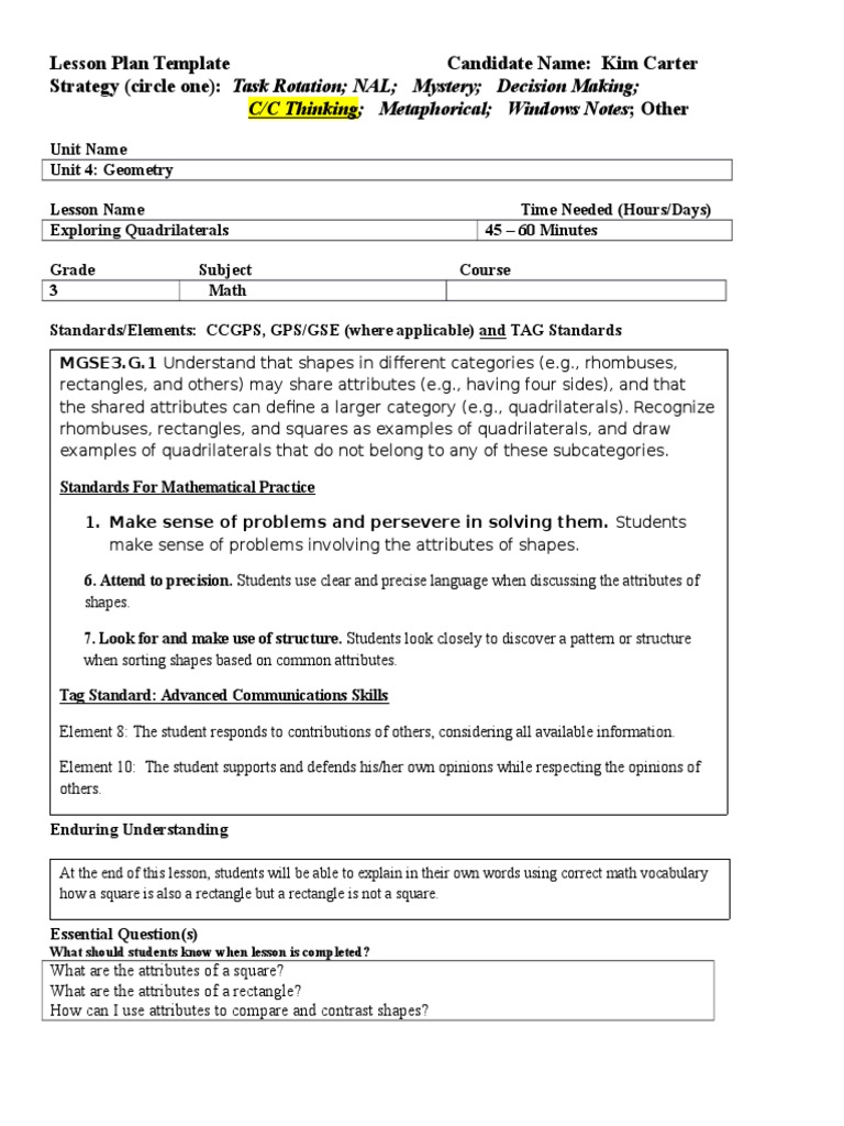 Lesson Plan Six Thinking Hats | PDF | Teaching Mathematics | Behavior ...