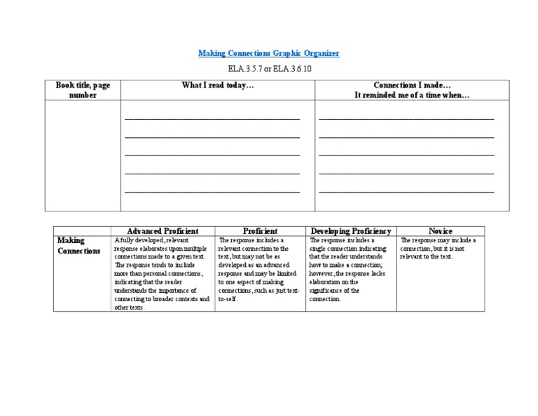 Making Connections Graphic Organizer | PDF | Games & Activities | Self ...