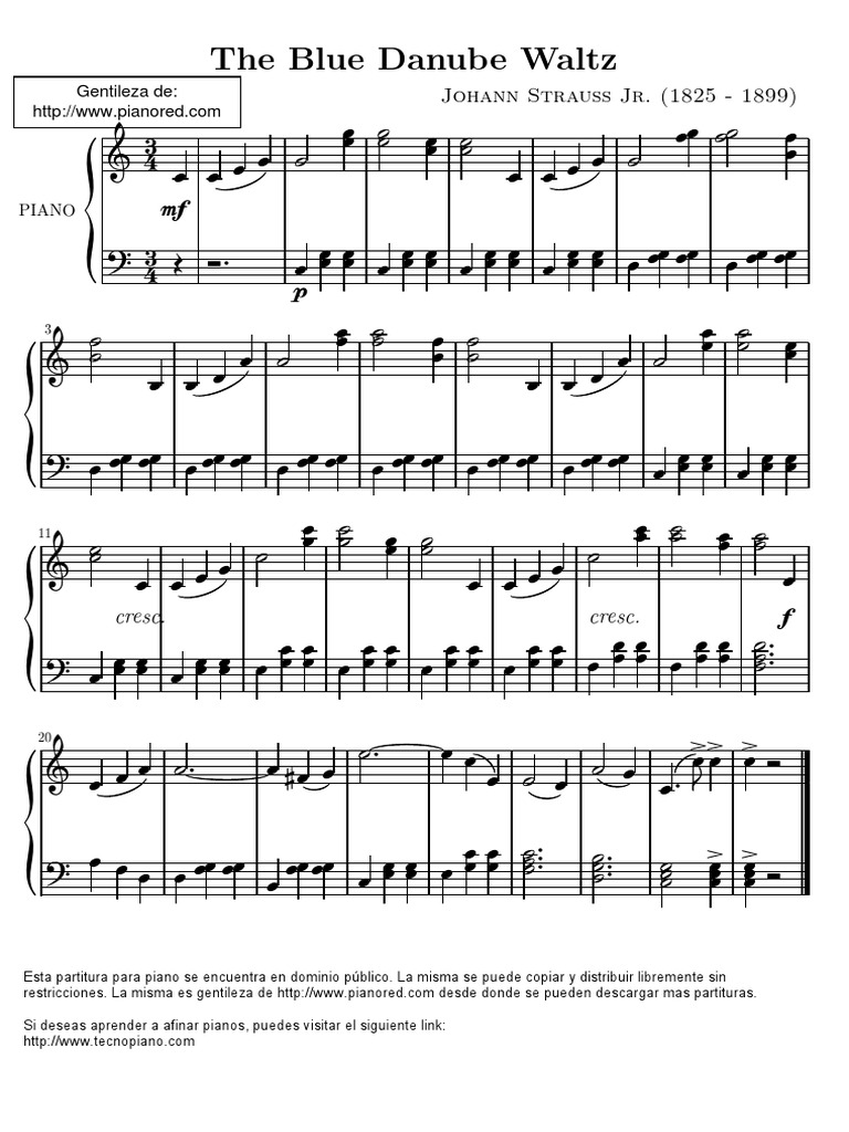 Vals El Danubio Azul Letra _ Johann Strauss Ii The Blue Danube Waltz ...