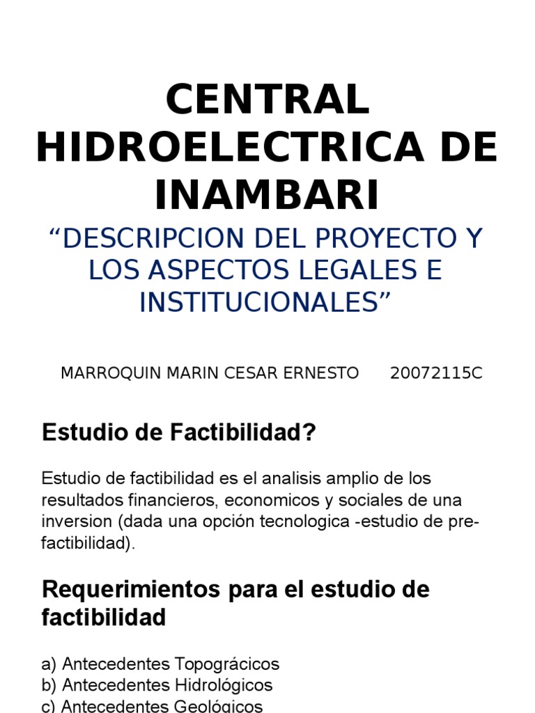Central Hidroelectrica de Inambari | PDF | Degradación ambiental | Perú