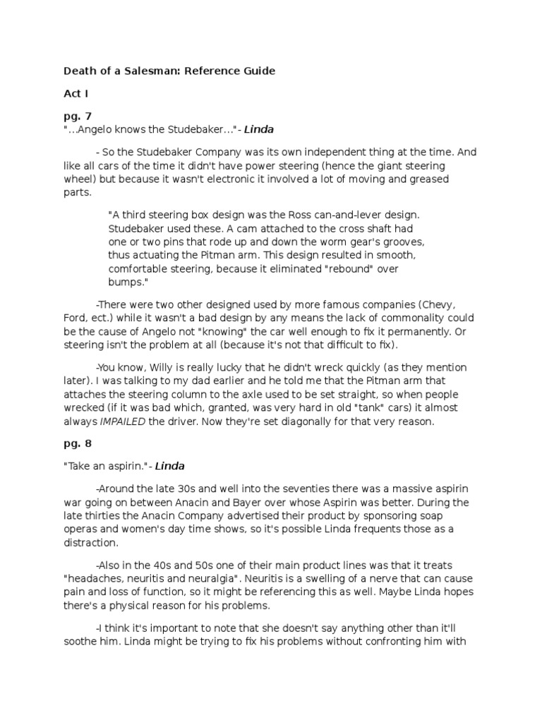 Death of A Salesman Reference Guide | PDF | Regents Examinations | Business