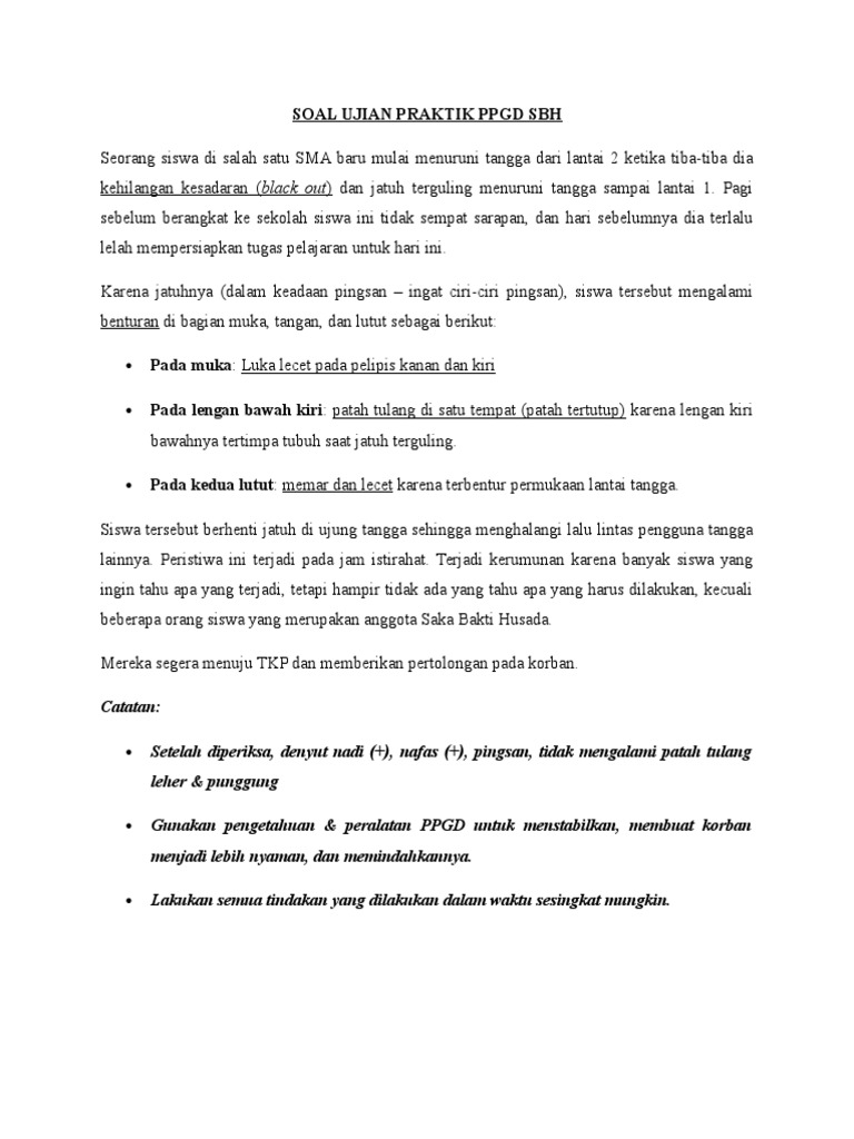 Soal Praktik PPGD untuk Pramuka | PDF