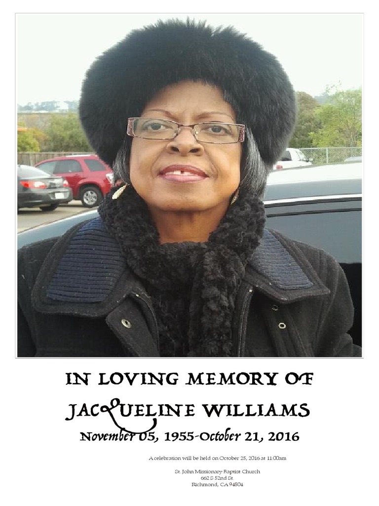 Jacqueline Williams Memorial Event | PDF