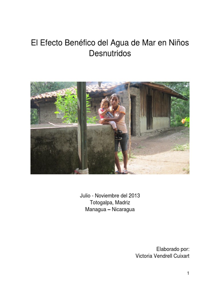 Victoria Vendrell - Efecto Benfico Del Agua de Mar en Ninos Desnutridos ...