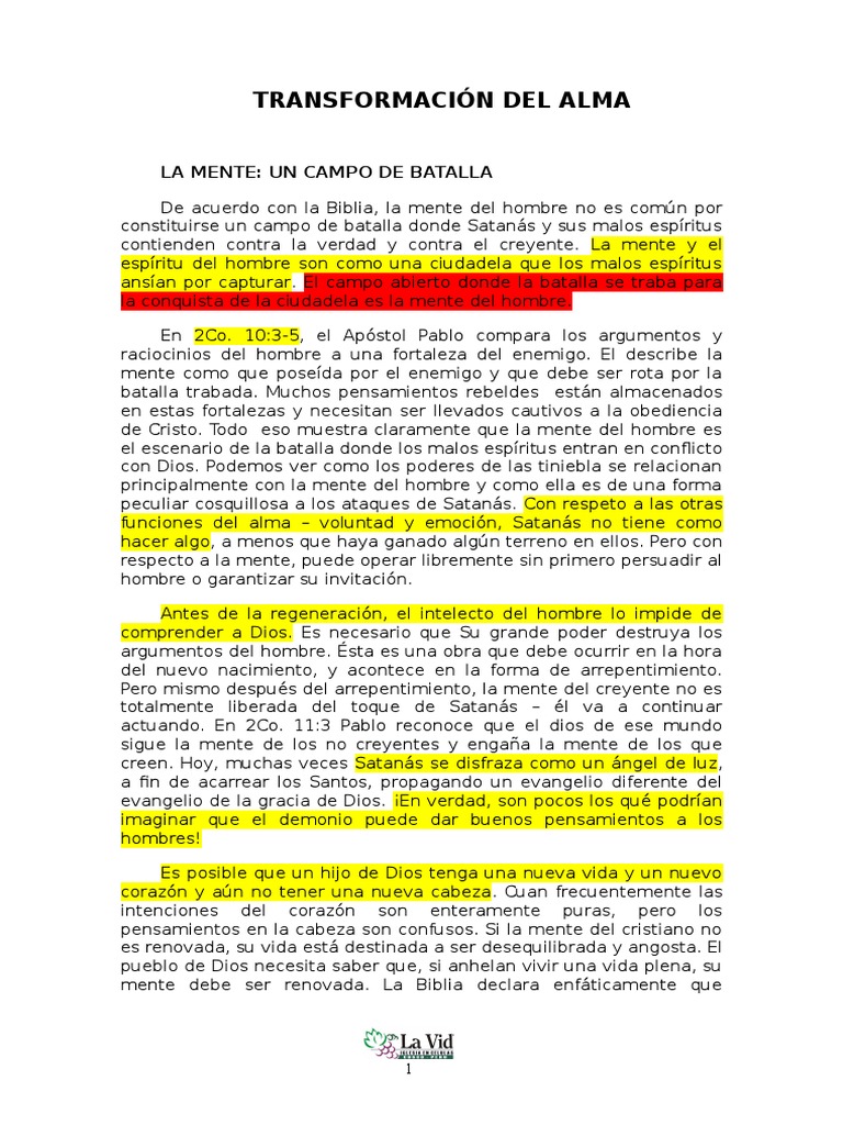 08 Transformación Del Alma | PDF | Demonios | Alma