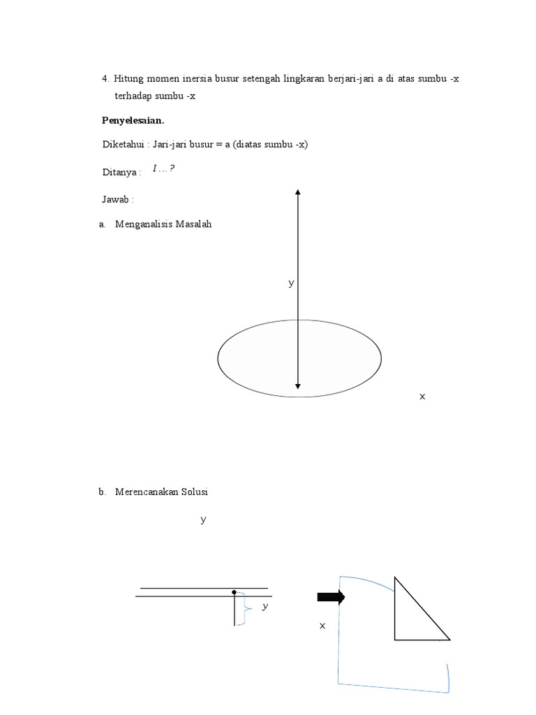 Momen Inersia Busur Setengah Lingkaran | PDF | Teknologi & Rekayasa