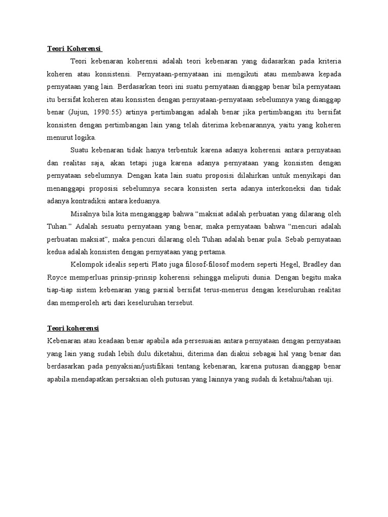 Teori Koherensi | PDF