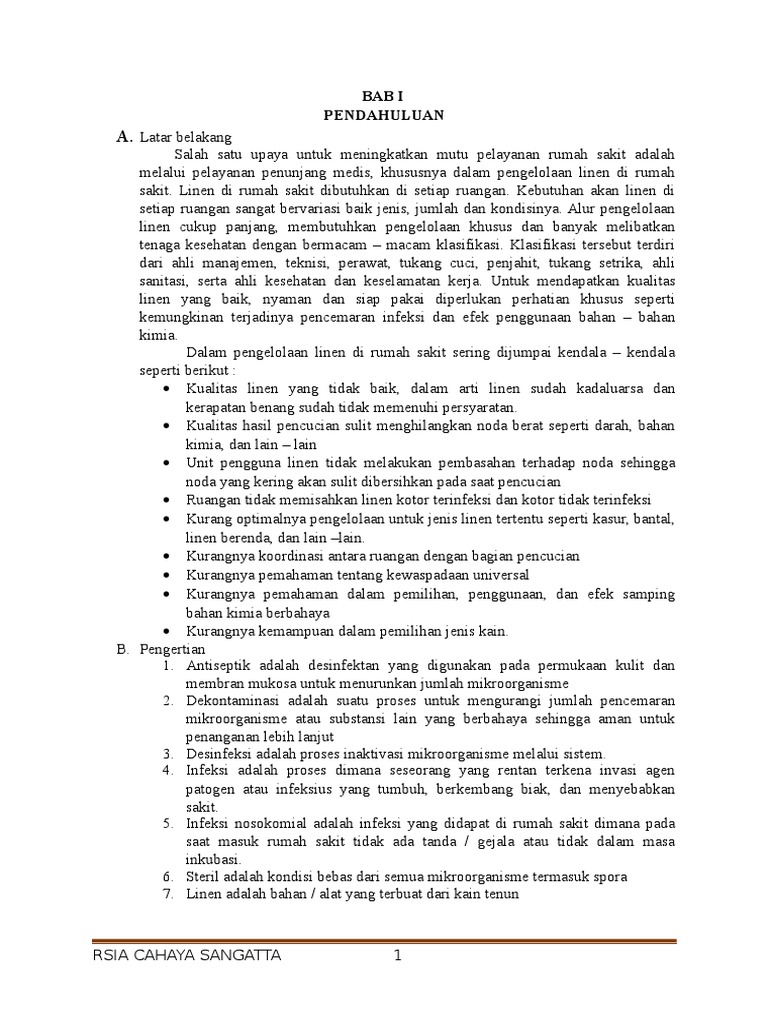 Panduan Unit Linen Dan Laundry | PDF