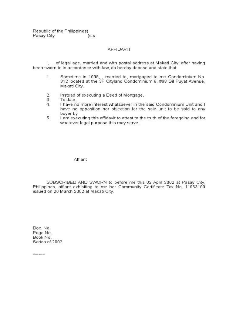 Affidavit (Antonio) | PDF | Affidavit | Comparative Law