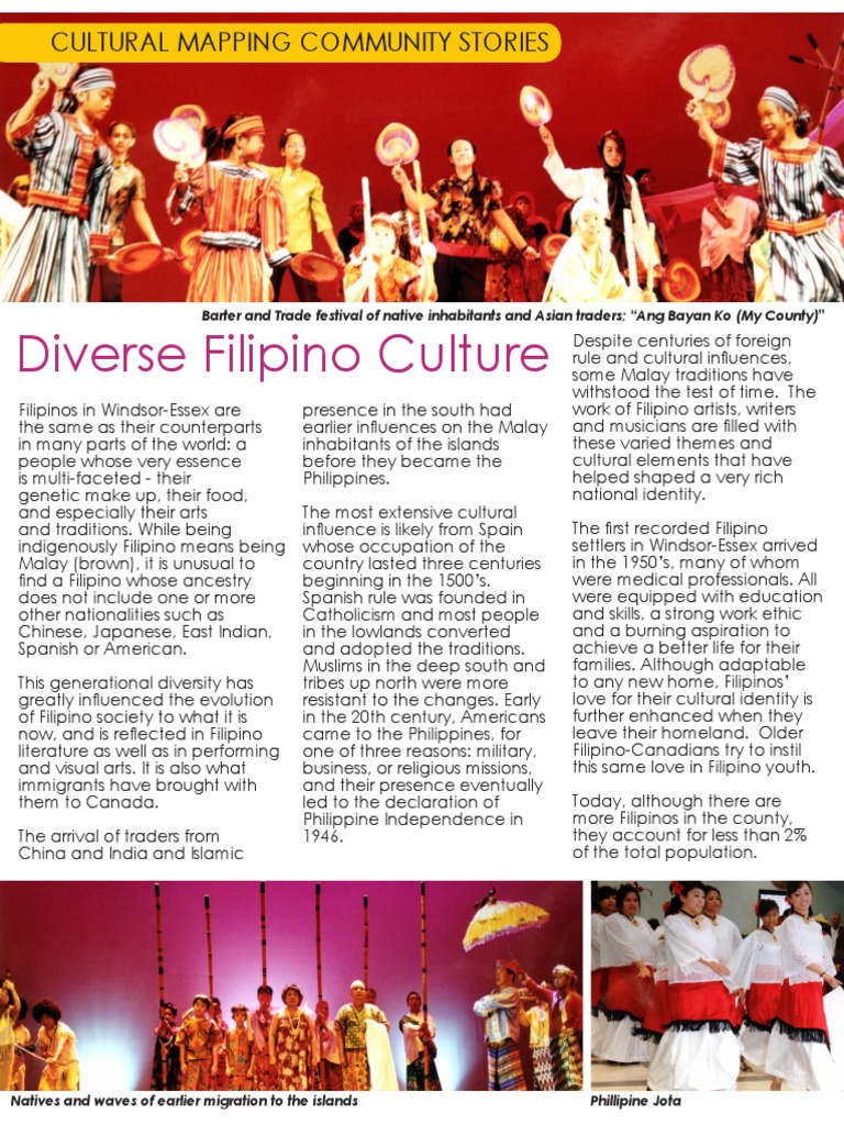 Diverse Filipino Culture: Cultural Mapping Community Stories | PDF