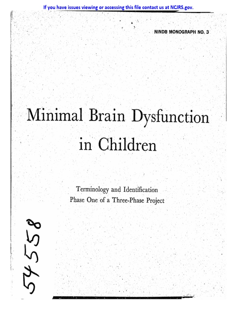 Minimal Brain Dysfunction in Children | PDF | Medical Diagnosis ...
